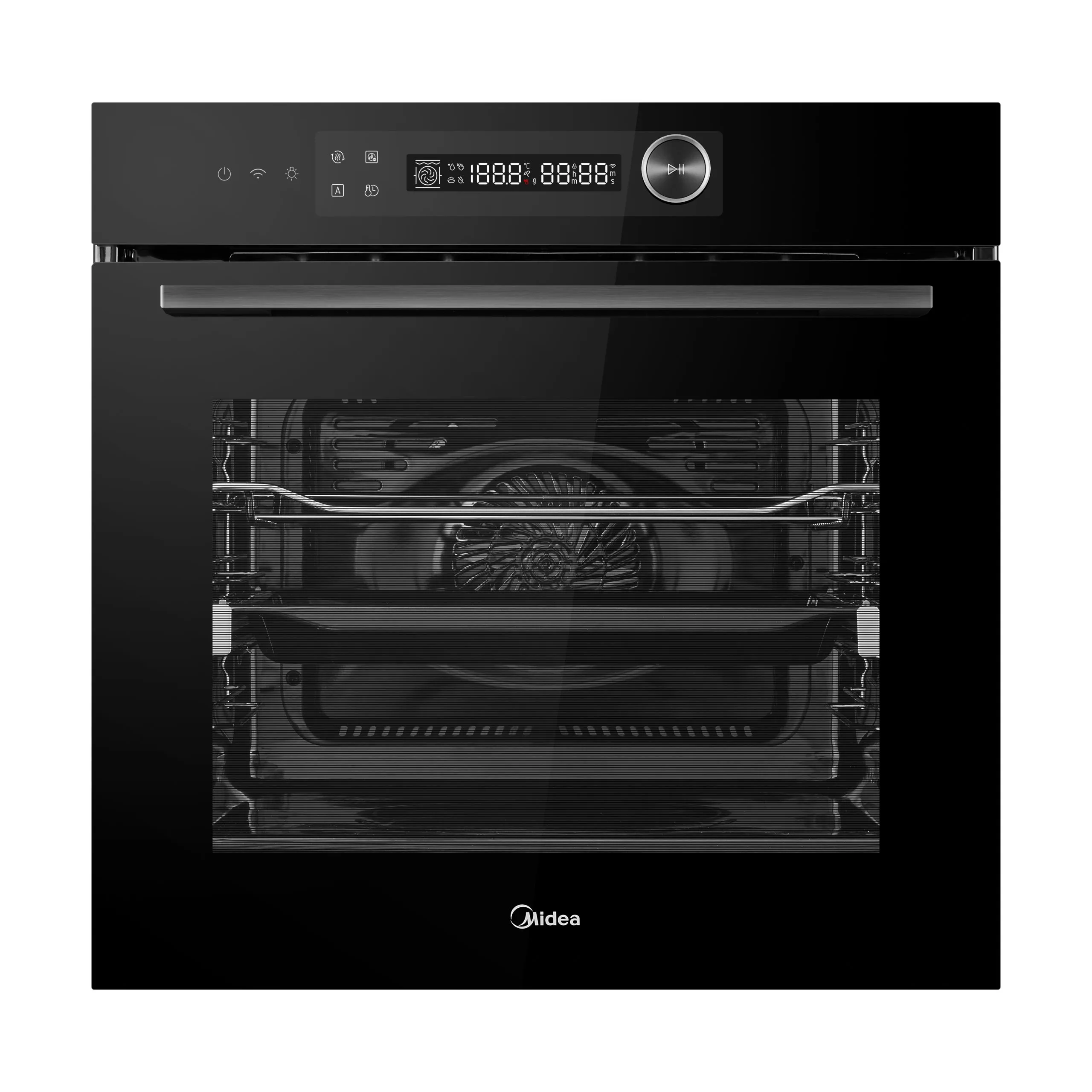 Midea MBO7NP30E4-BK (72L) Pyrolytic Built-in Oven (Air-Fryer Function ...